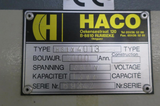 HACO - HSLX 4013 Guillotine used | Mach4Metal