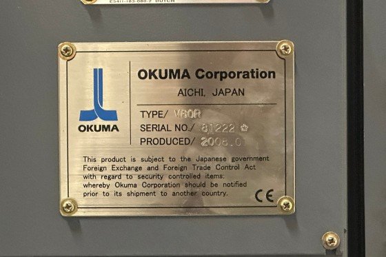 Okuma - V80R CNC Vertical lathe used | Mach4Metal