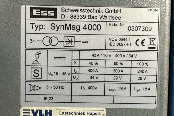 ESS - SynMag 4000 Welding machine used | Mach4Metal