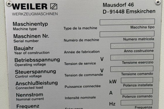 WEILER - E110-2000 Teach-in lathe used | Mach4Metal