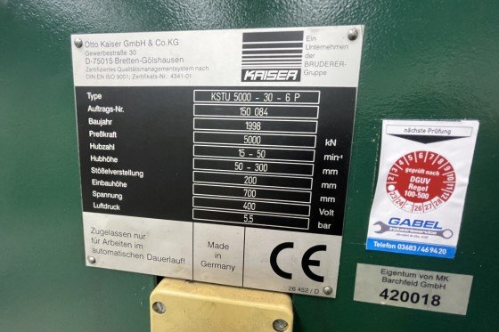 ANDRITZ KAISER - KSTU 5000 Mechanical press used | Mach4Metal