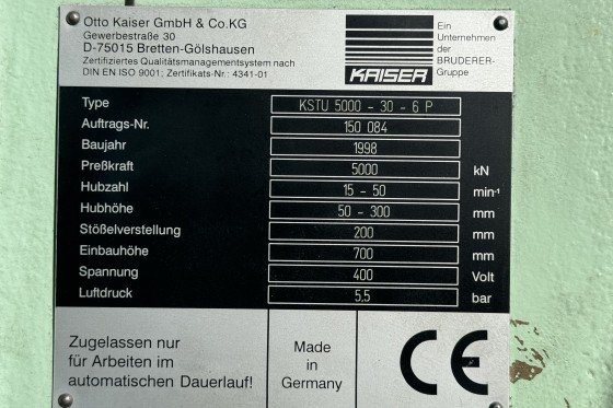 ANDRITZ KAISER - KSTU 5000 Mechanical press used | Mach4Metal